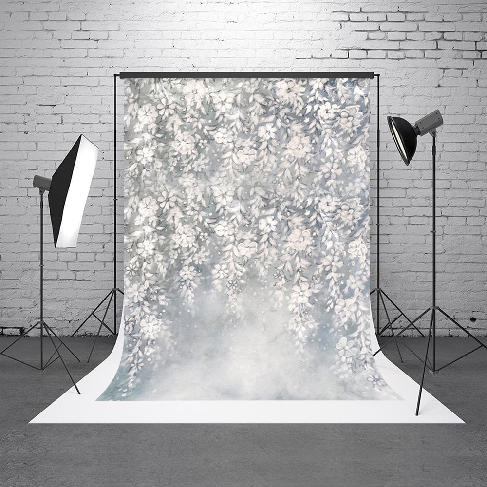 GreenDecor 5X7ft White Flower For Children Photography Background ...