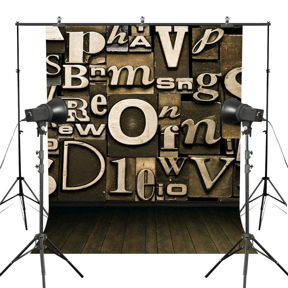 GreenDecor 5x7ft 3D Letters Photography Backgrounds Wooden Floor ...