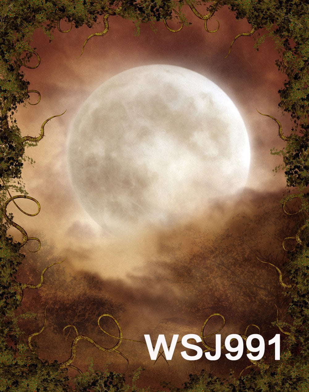 GreenDecor 5x7ft A Full Moon Photography Backdrop Photo Background ...