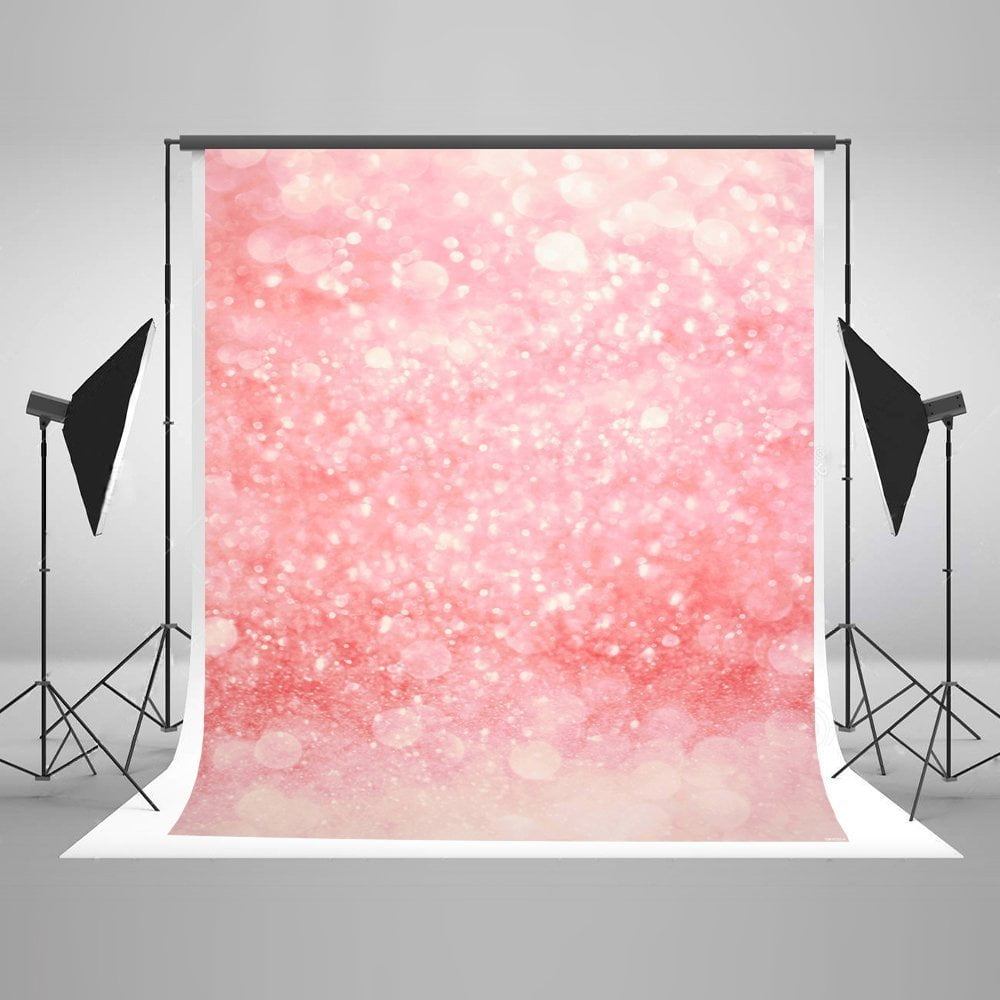 GreenDecor 5x7ft Backdrop Glitter Baby Pink Shinny Spot Fantasy ...