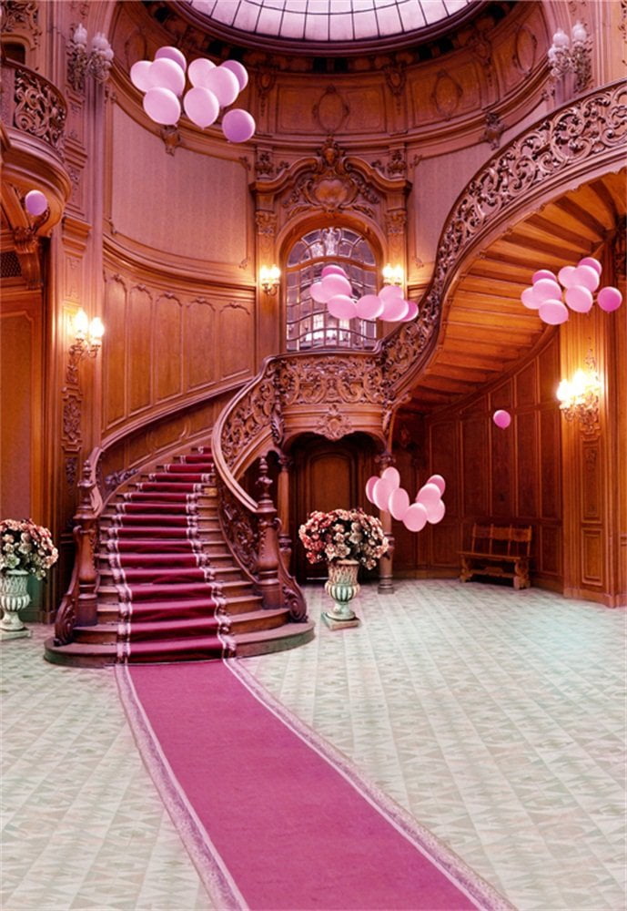 GreenDecor 5x7ft Backdrop Photography Background Interior Pink Carpet ...