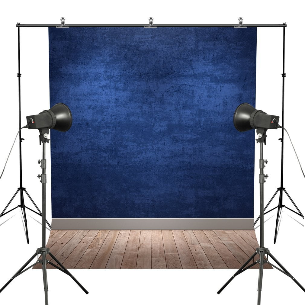 GreenDecor 5x7ft Blue Wall Wood Floor Photography Backdrops Potriotic ...