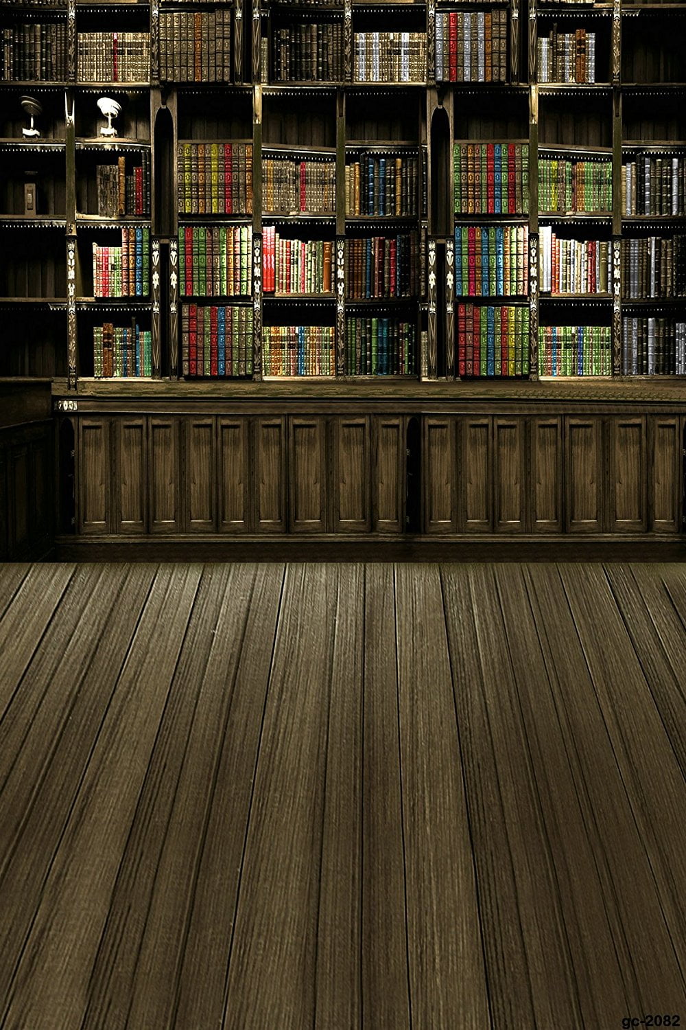 GreenDecor 5x7ft Bookcase Backgrounds Wood Floor Photography Backdrops ...
