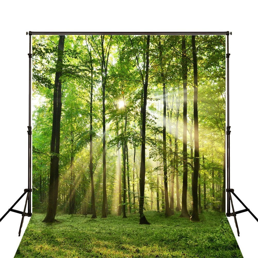 GreenDecor 5x7ft Bright Photography Backdrop Nature Forest Photo ...