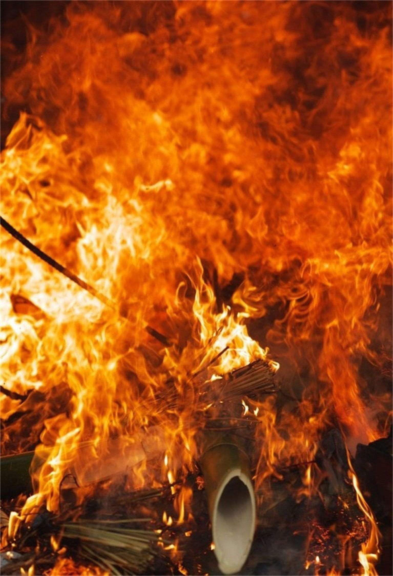 GreenDecor 5x7ft Burning Fire Flames Background Bonfire Photography ...