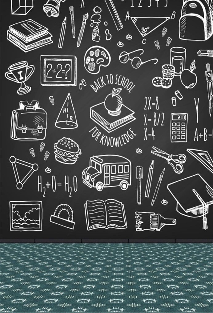 GreenDecor 5x7ft Chalk Drawing Backdrop Blackboard Painting Photography ...