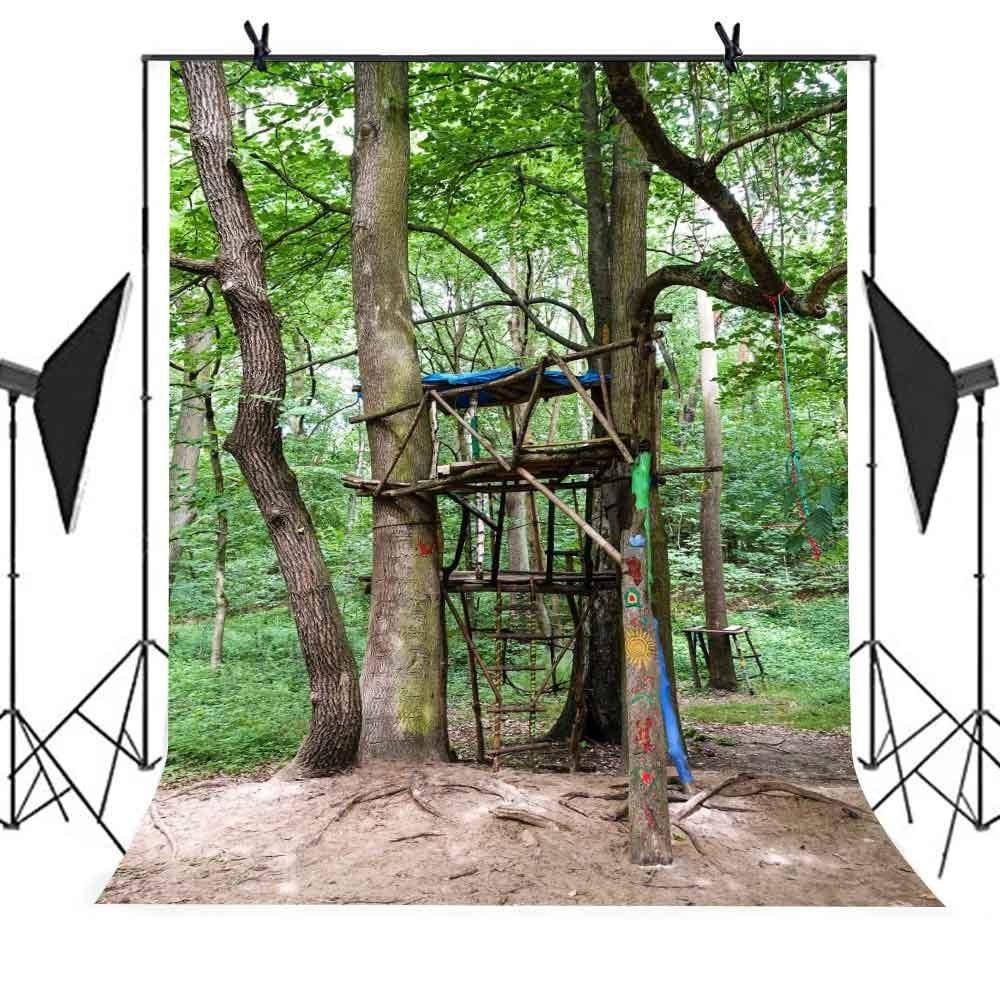 GreenDecor 5x7ft Children Paradise Backdrop Trees Balustrade Doodle ...