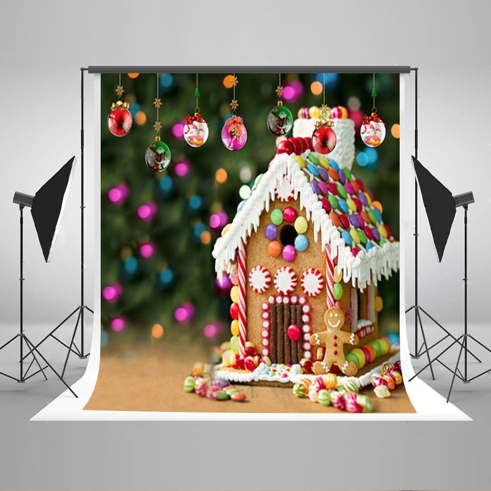 GreenDecor 5x7ft Children Photography Backdrop Candy House Background ...