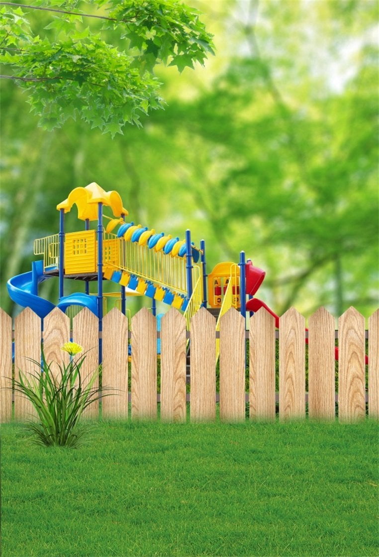 GreenDecor 5x7ft Children's Slide Photography Studio Background Garden ...