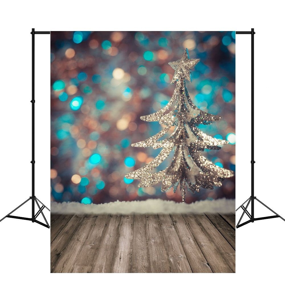 GreenDecor 5x7ft Christmas Backdrop Silver Tree Star Photo Backdrop ...