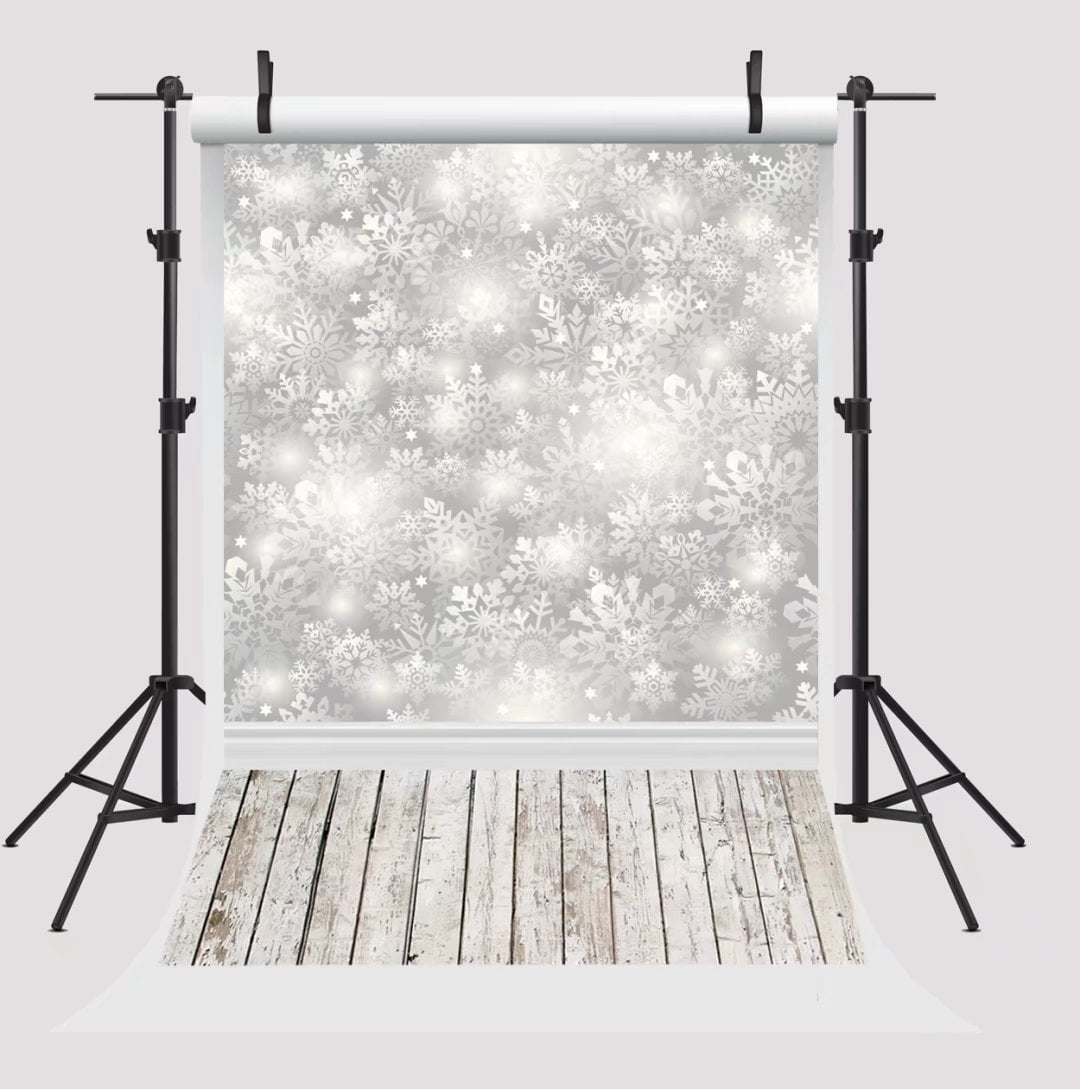 GreenDecor 5x7ft Christmas Backdrops Sliver Snowflake Photography ...