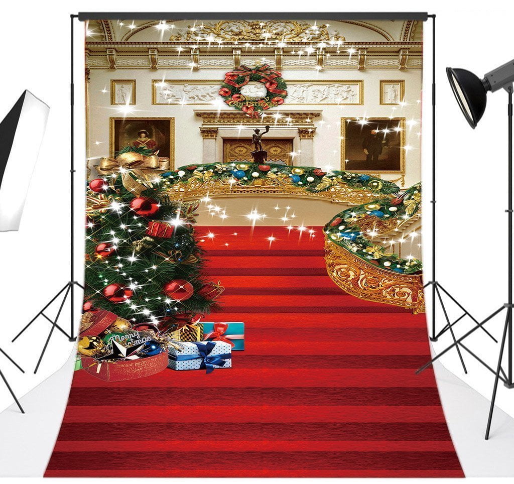 GreenDecor 5x7ft Christmas Photo Backdrops Studio Red Heart Photography ...