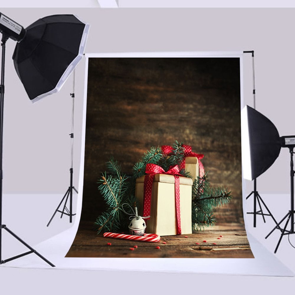 GreenDecor 5x7ft Christmas backdrops The vintage board presents pine ...