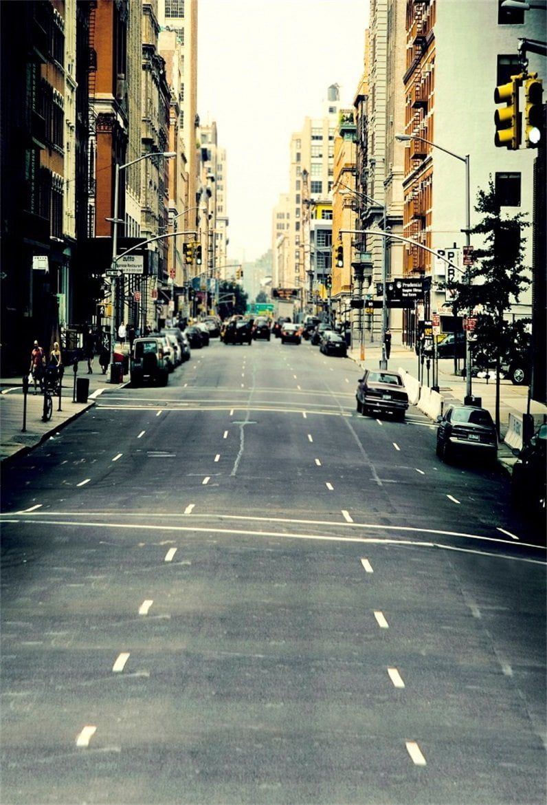 GreenDecor 5x7ft City Street Backdrop Urban Road Photography Background ...