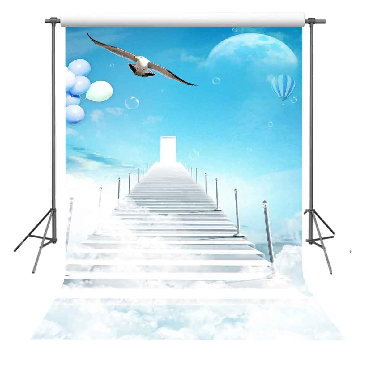 GreenDecor 5x7ft Clouds Stairs to Sky Photography Backdrop Photo Props ...