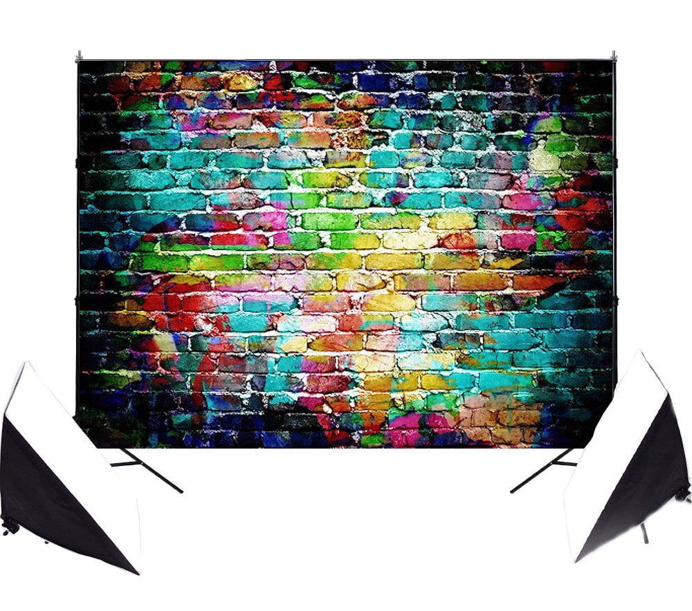 GreenDecor 5x7ft Colorful Brick Wall Photo Backdrops Photography Studio ...