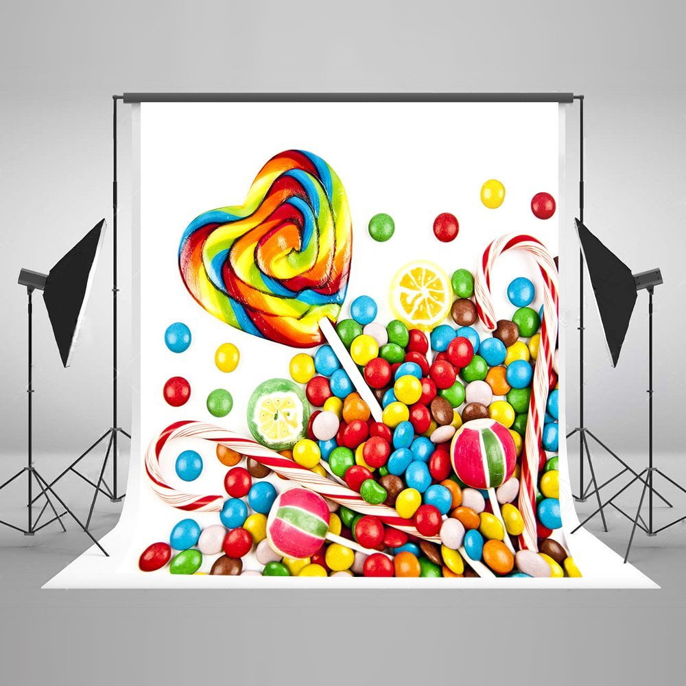 GreenDecor 5x7ft Colorful Candy Backdrop for Children Sweet Sugar Photo ...