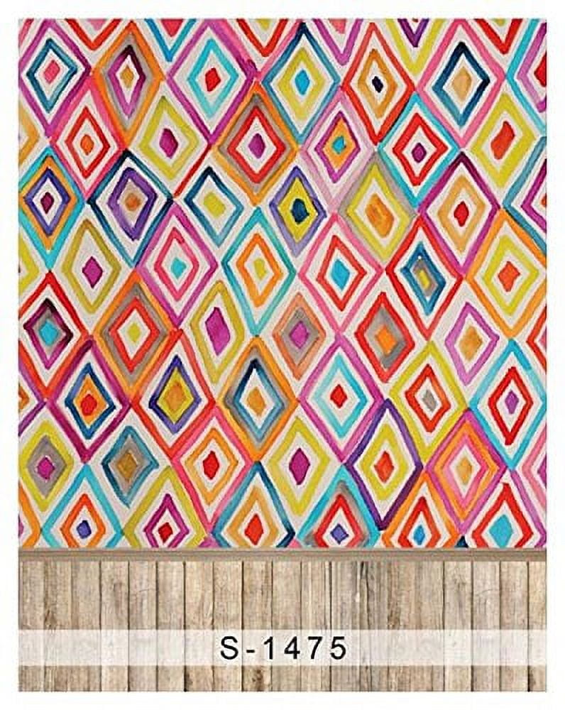 GreenDecor 5x7ft Colorful Diamond Shape Wood Floor Photography Studio ...