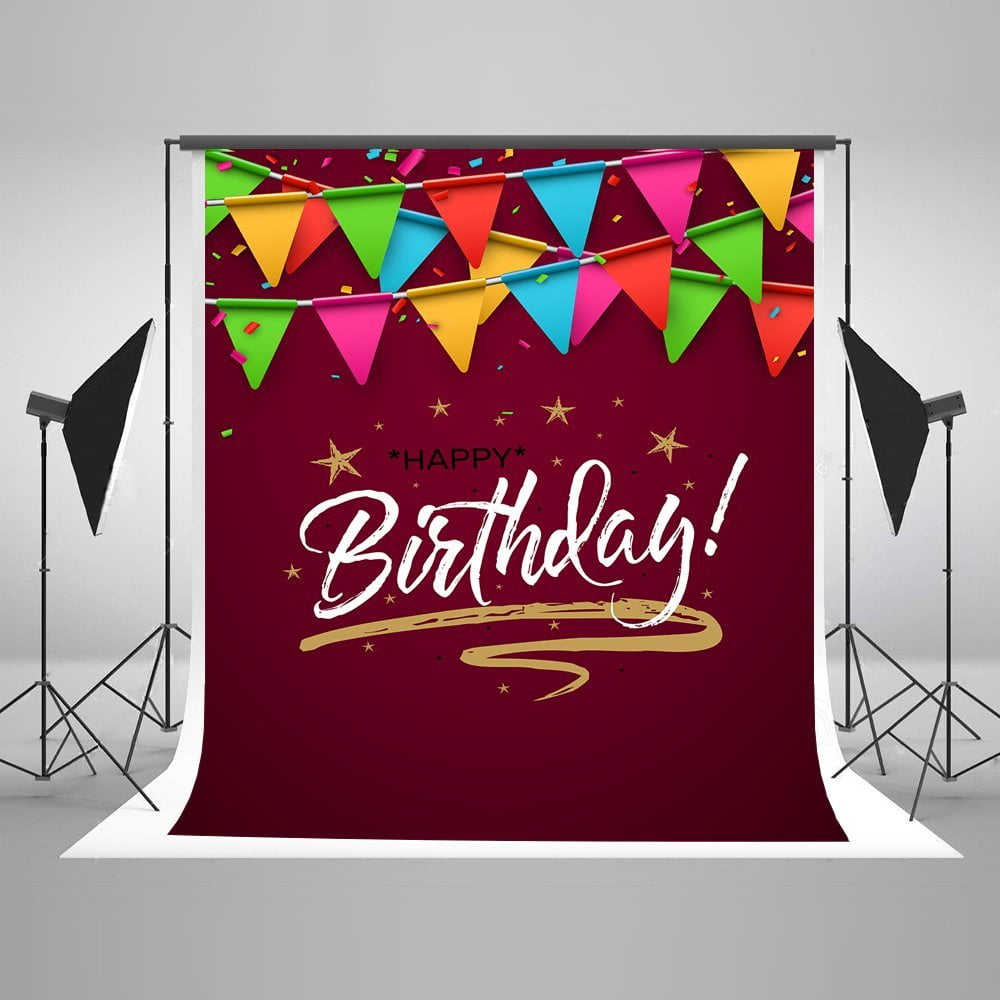 GreenDecor 5x7ft Colorful Flags Photography Background Cramberry Red ...