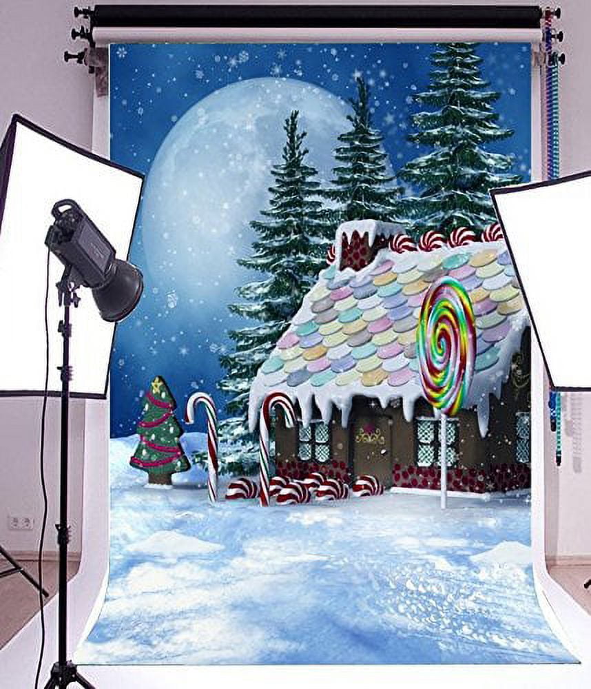 GreenDecor 5x7ft Colorful Village winter scenery candy buffet house ...