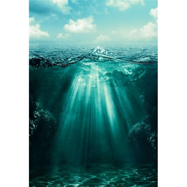 GreenDecor 5x7ft Crystal Clear Sea Water Backdrops Undersea Sky ...