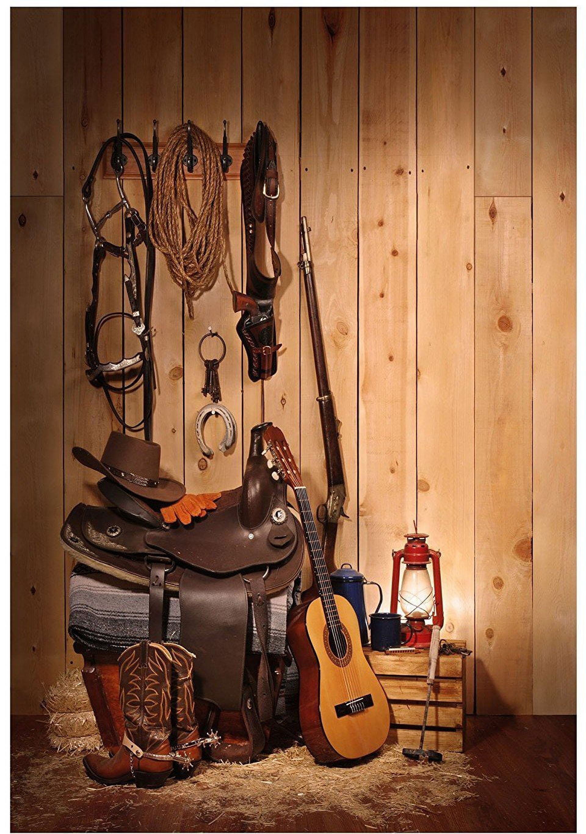 GreenDecor 5x7ft Dalas cowboy Farm Wooden House Hat backdrop party ...