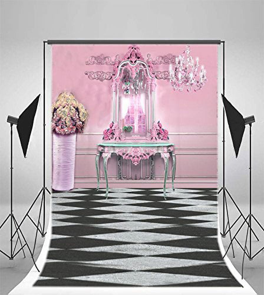 GreenDecor 5x7ft Dressing Room Backdrop Droplight Magic Mirror Fresh ...