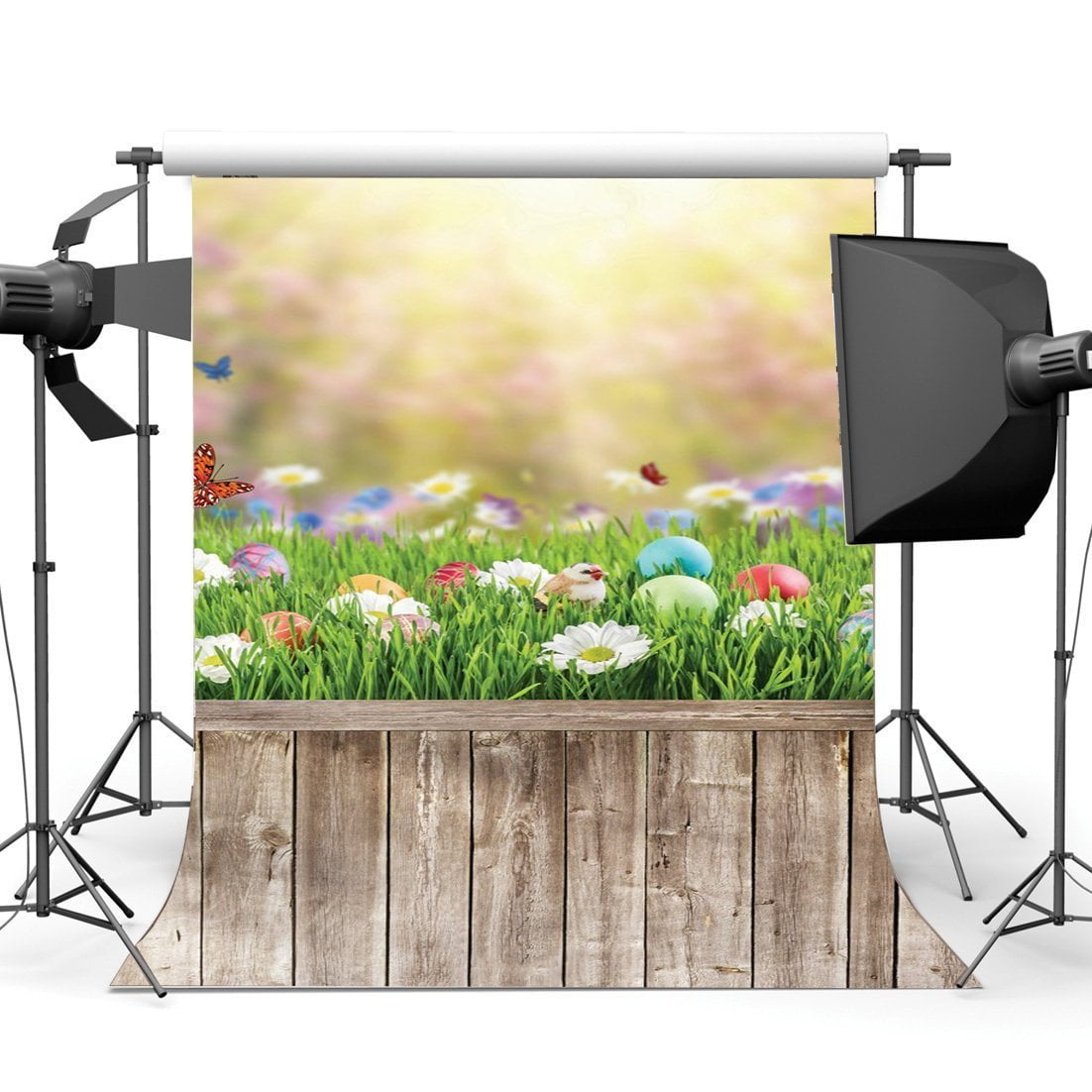 GreenDecor 5x7ft Easter Backdrop Spring Colorful Eggs Butterfly Bird ...
