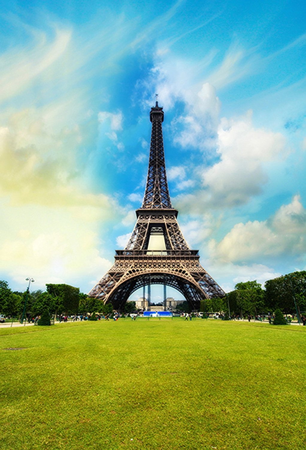 GreenDecor 5x7ft Eiffel Tower with Grass Backdrops for Photogrpahy ...