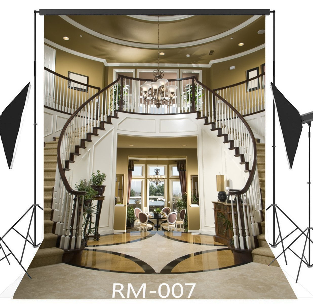 GreenDecor 5x7ft Elegant Interior Stairs Photography Backdrop Photo ...