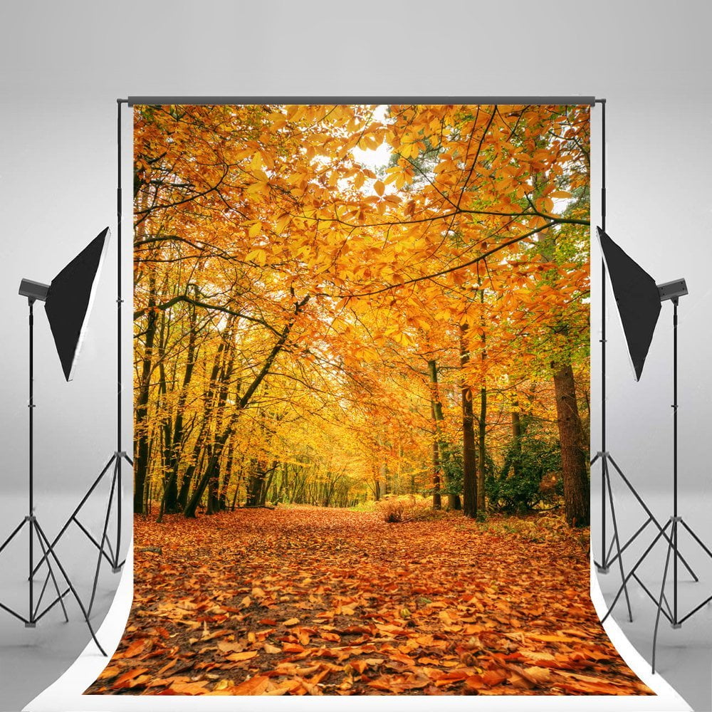GreenDecor 5x7ft Fall Backdrops Yellow Maple Leaf Photo Studio ...