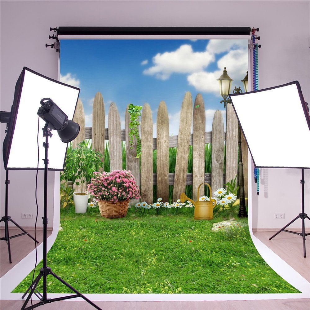 GreenDecor 5x7ft Family Garden Photography Backgrounds Pink Flowers ...