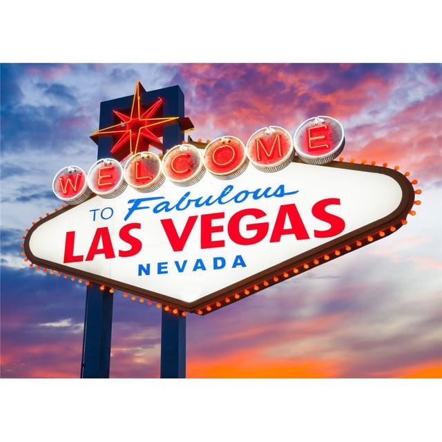 GreenDecor 5x7ft Fantasy Sky Photography Backdrops Welcome to Las Vegas ...