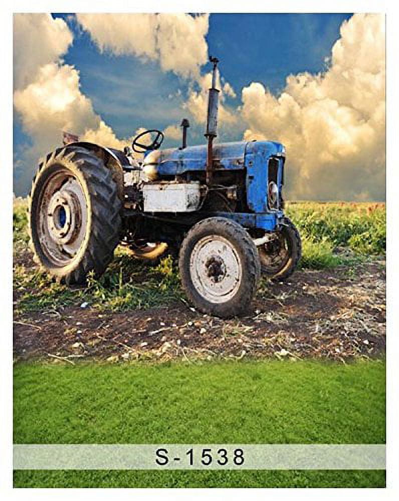 GreenDecor 5x7ft Farm Blue Tractor Field Sky Photography Studio ...