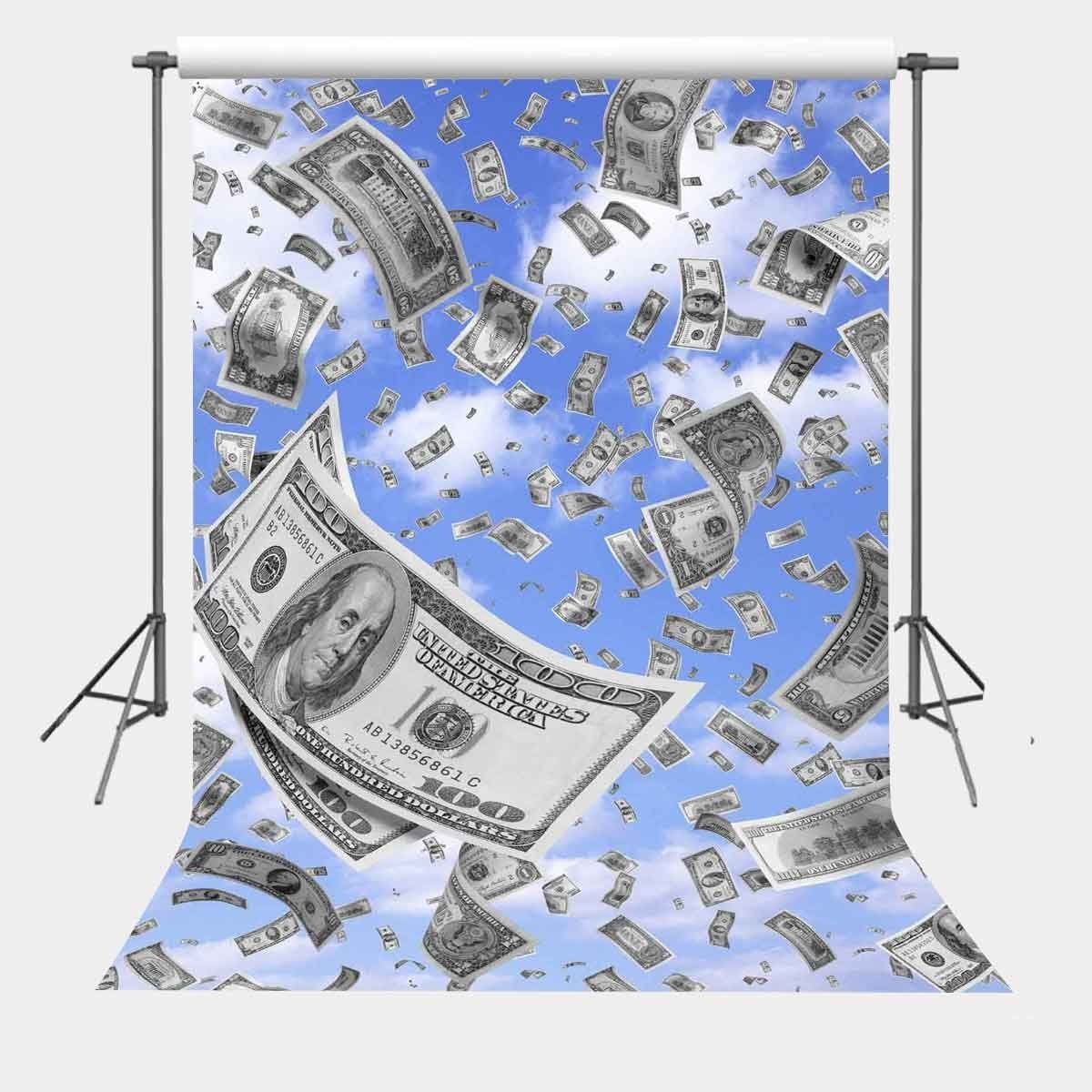 GreenDecor 5x7ft Flying Banknote in Blue Sky Photography Backdrop Photo ...