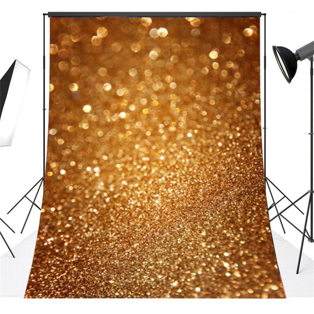 GreenDecor 5x7ft Golden Powder Glitter Sequin Shining Spot Bokeh ...