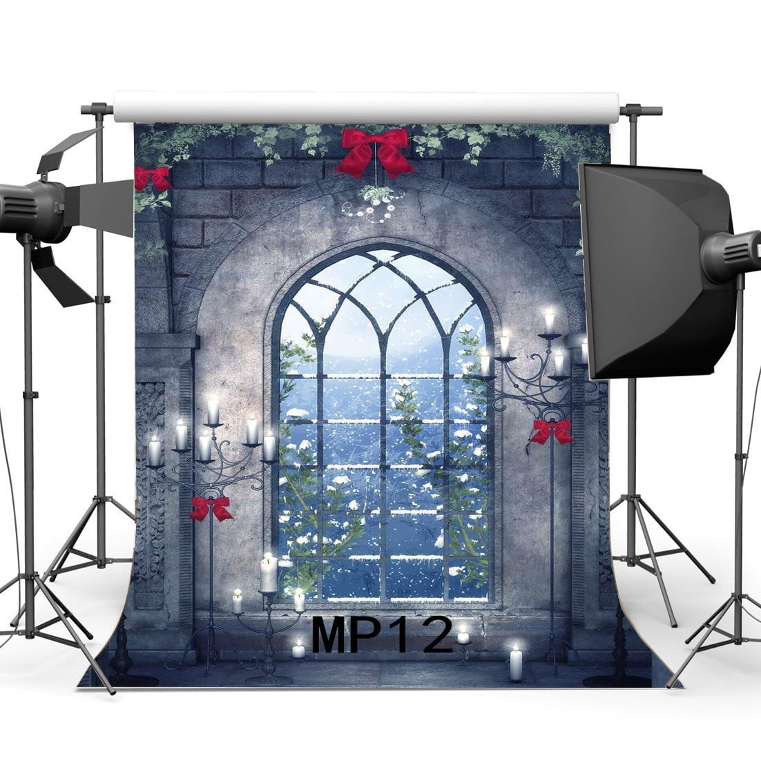 GreenDecor 5x7ft Gothic Backdrop Fairytale Arch Window Candlestick Red ...