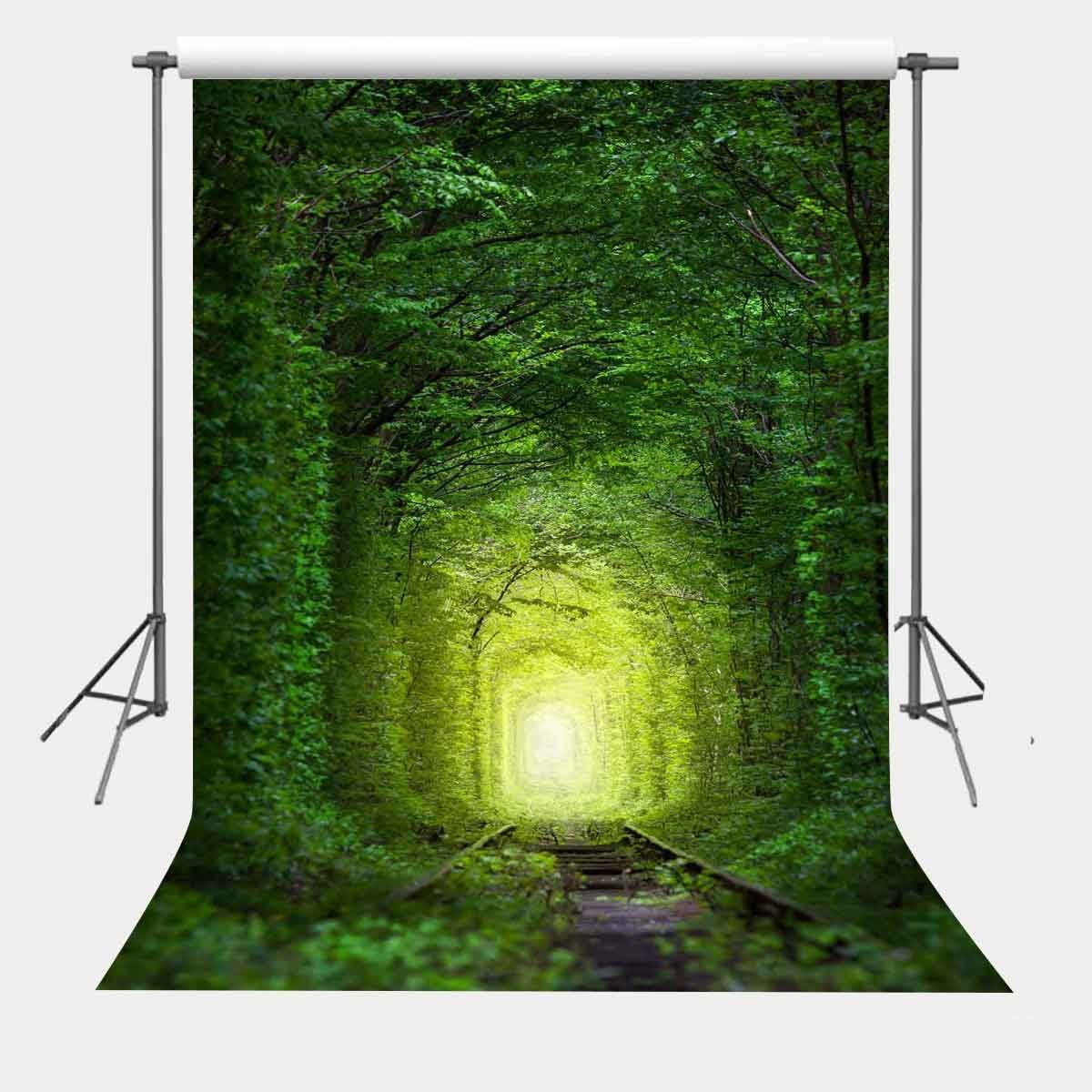 GreenDecor 5x7ft Green Forest Covered Track Photography Backdrop Photo ...
