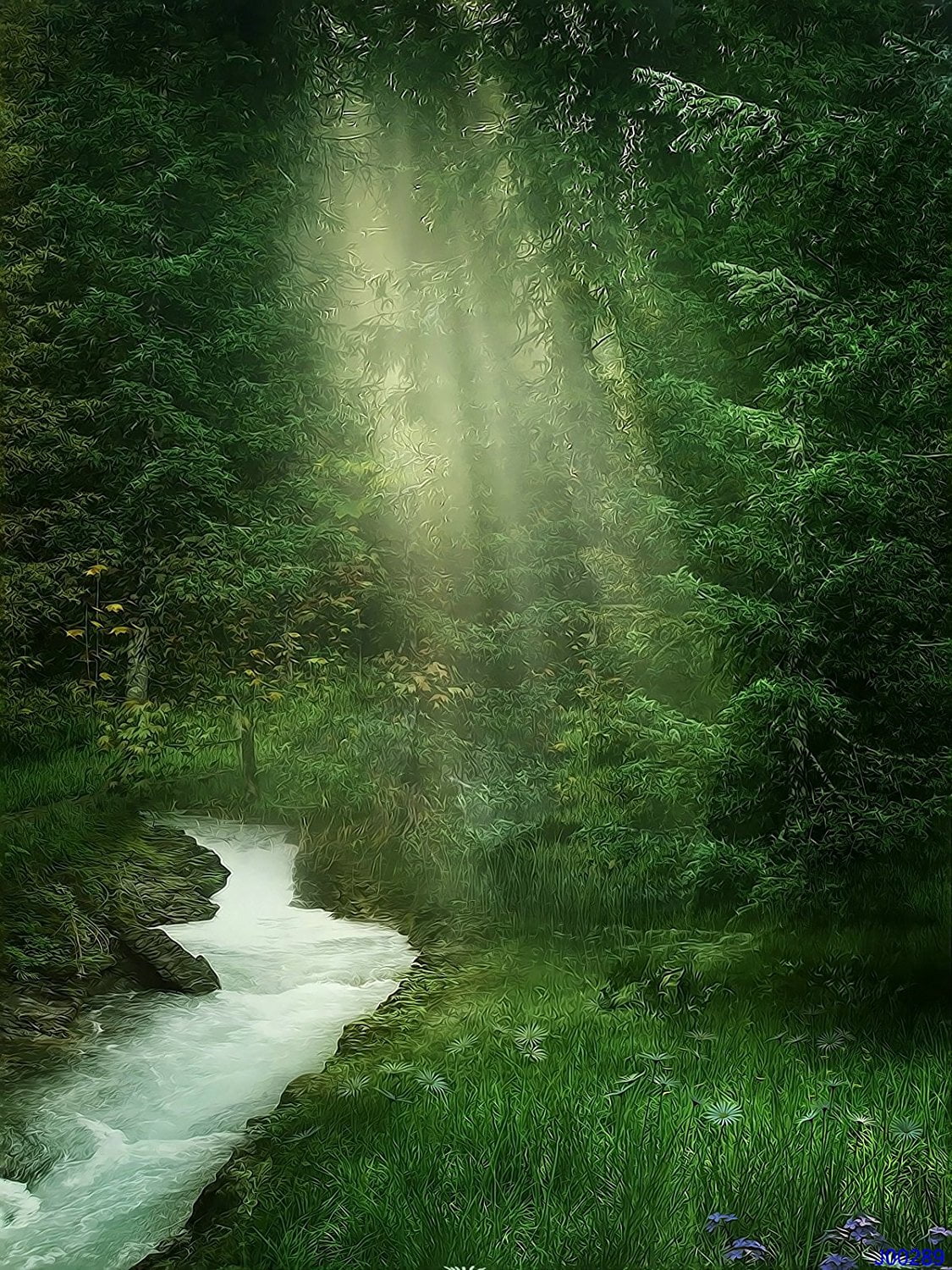 GreenDecor 5x7ft Green Forest and Creek Photography Backdrop Natural ...