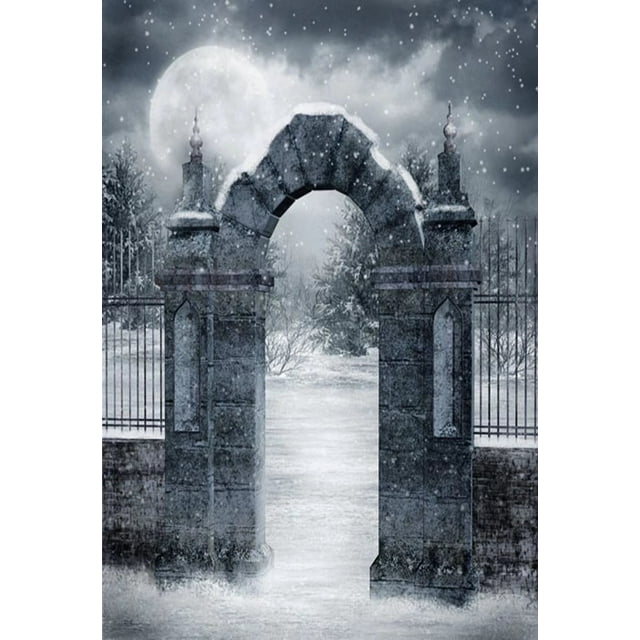 GreenDecor 5x7ft Grey Halloween Backdrop Photo Studio Backgrounds Door ...