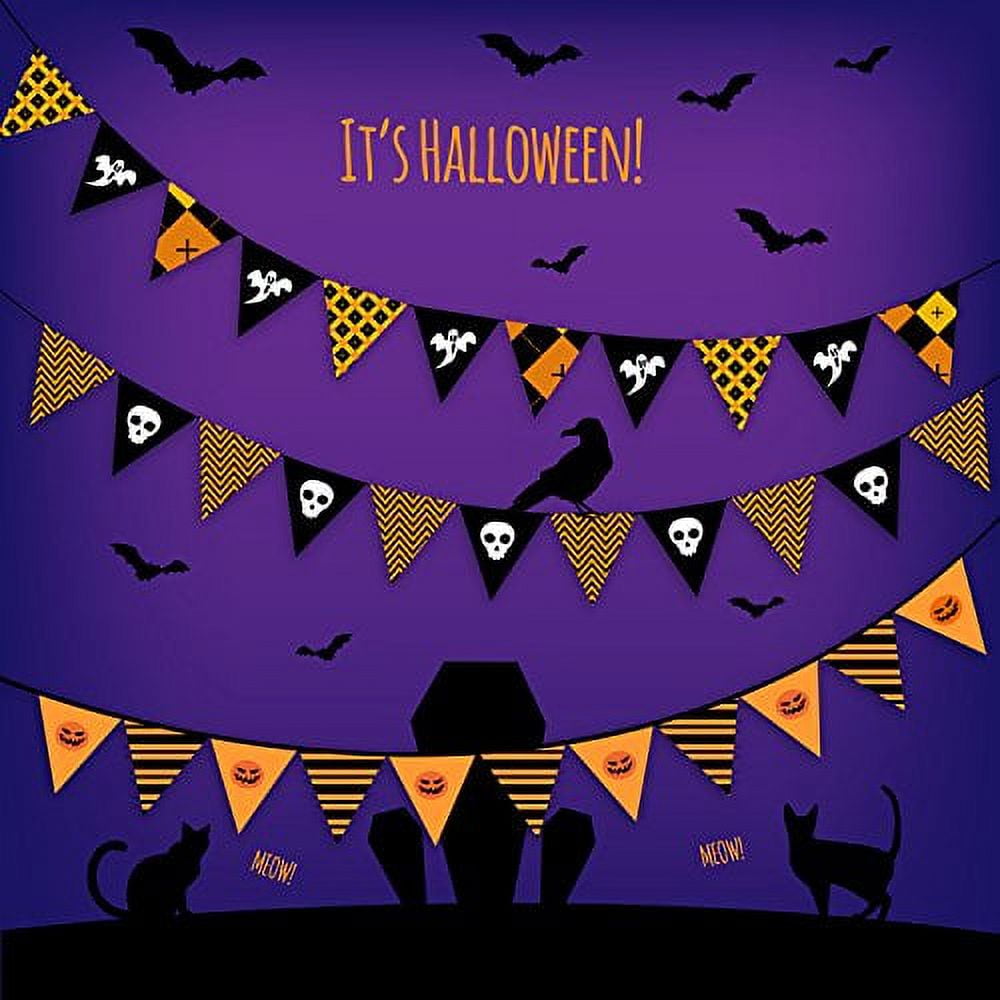 GreenDecor 5x7ft Halloween Hallowmas Pumpkin Bat Cat Flags Photography ...