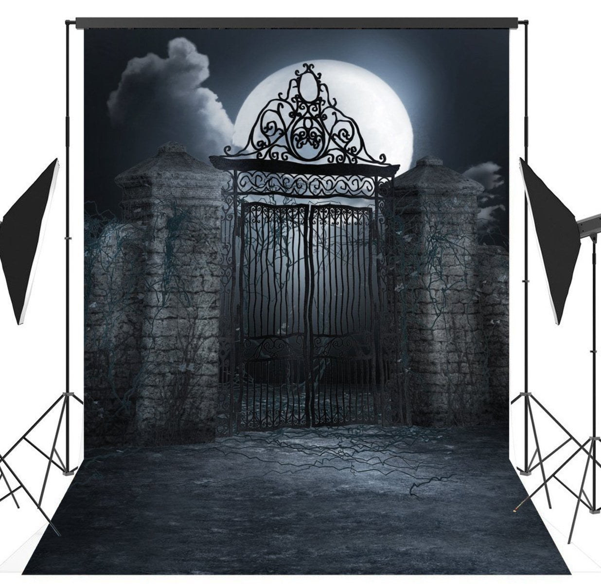 GreenDecor 5x7ft Halloween Horror Nights Moon Mysterious Door Costume ...