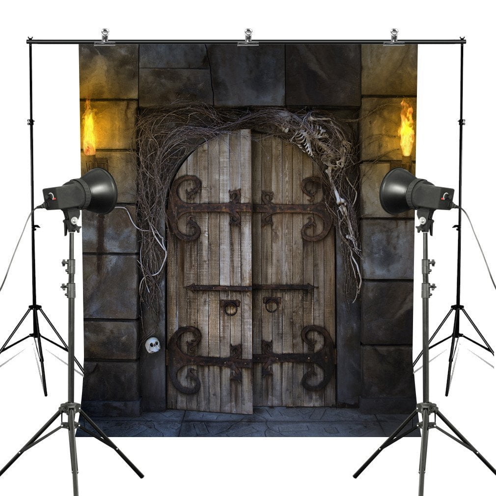 GreenDecor 5x7ft Halloween Photography Backdrops Horror Graveyard Wood ...