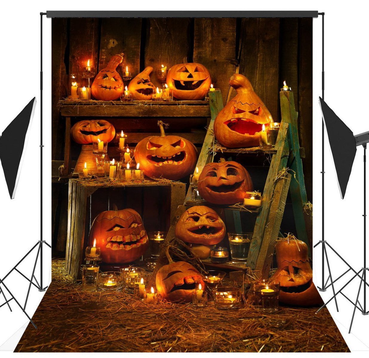 GreenDecor 5x7ft Halloween Pumpkin Horror Nights Costume Party ...