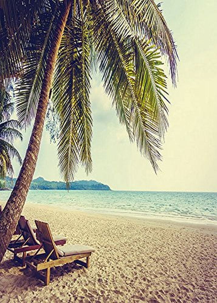 GreenDecor 5x7ft Hawaii Palm Tree Sandy Beach Theme Scene backdrops ...