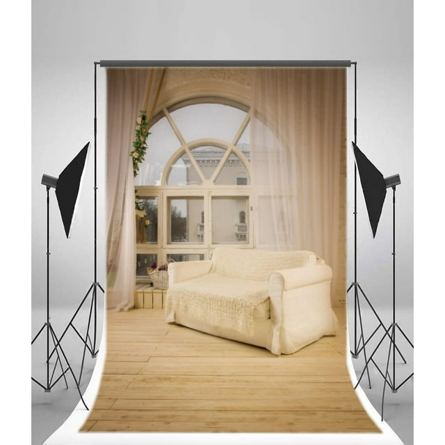 GreenDecor 5x7ft Interior Backdrop Living Room French Sash Arch Window ...