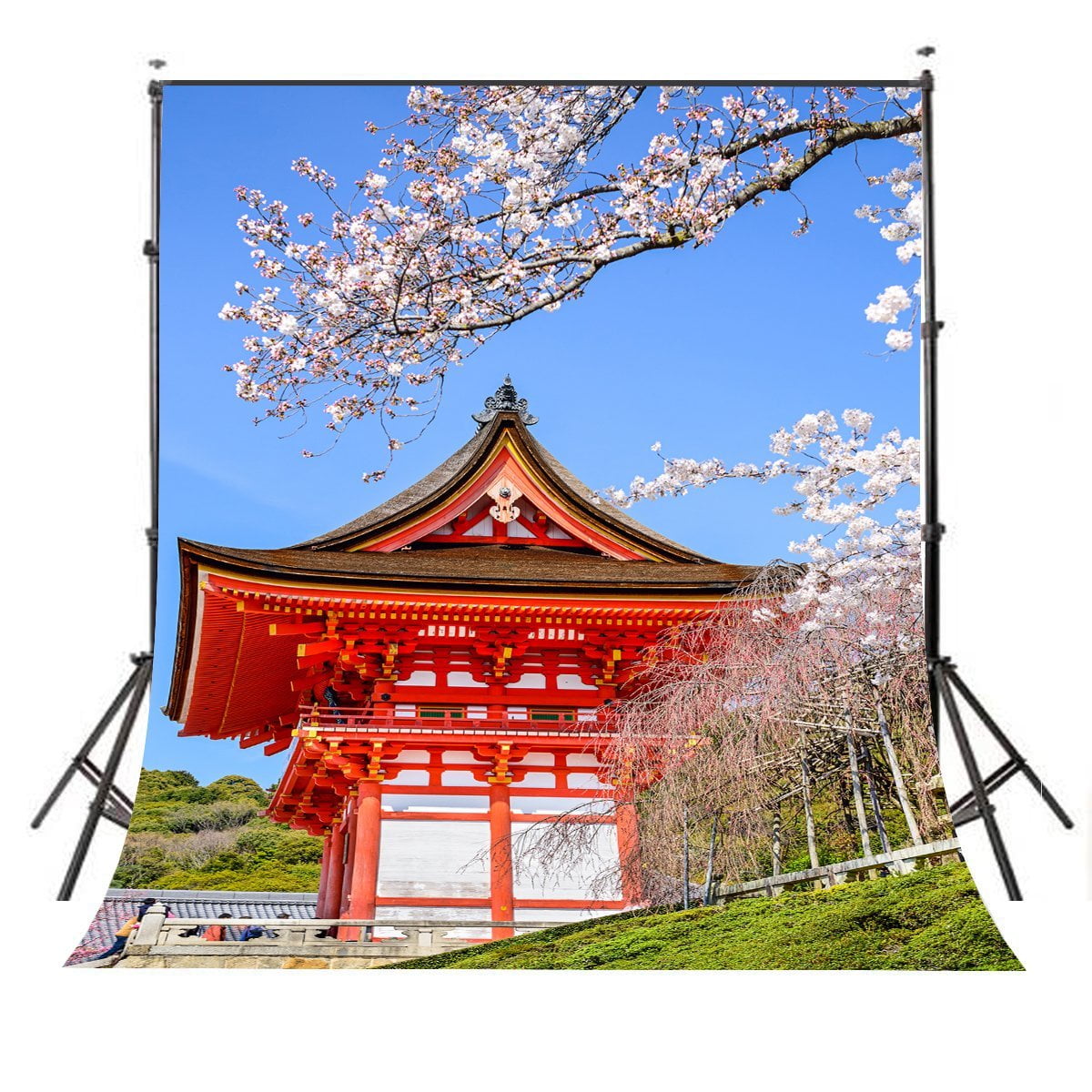 GreenDecor 5x7ft Japanese Red Architecture Cherry Blossoms Photography ...
