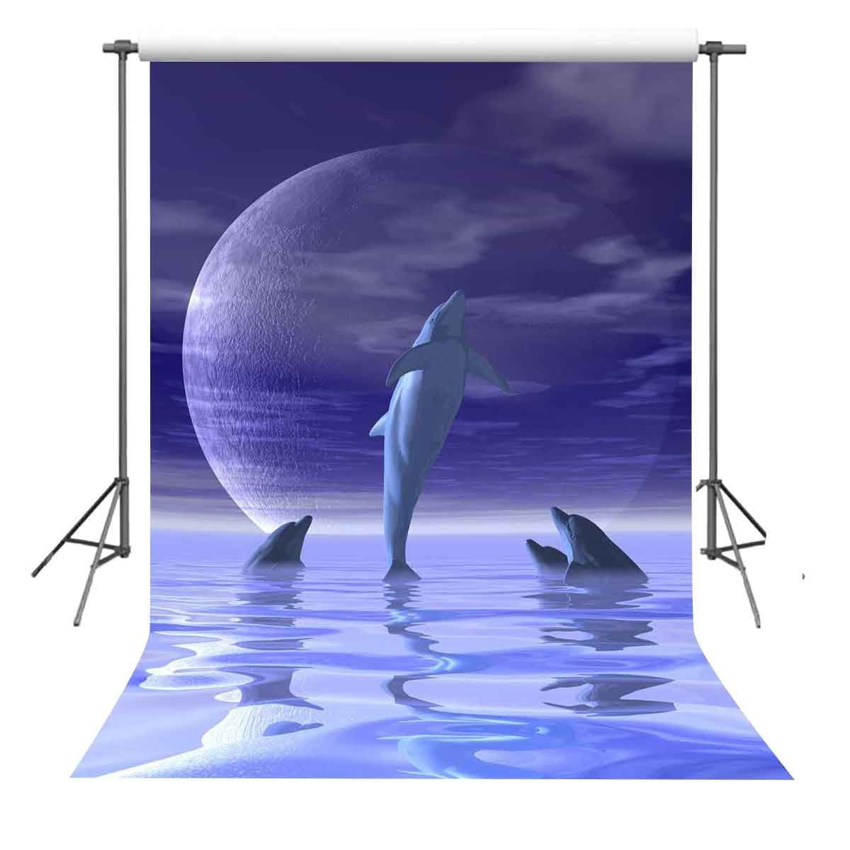 GreenDecor 5x7ft Jumping Dolphins Photography Backdrop Dream Scenes ...