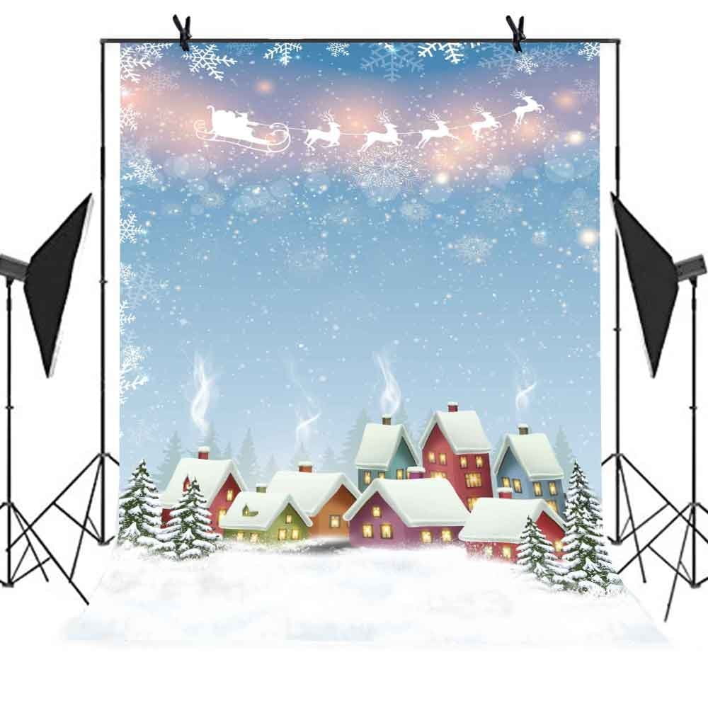 GreenDecor 5x7ft Merry Christmas Backdrop Children House Snow Tree ...