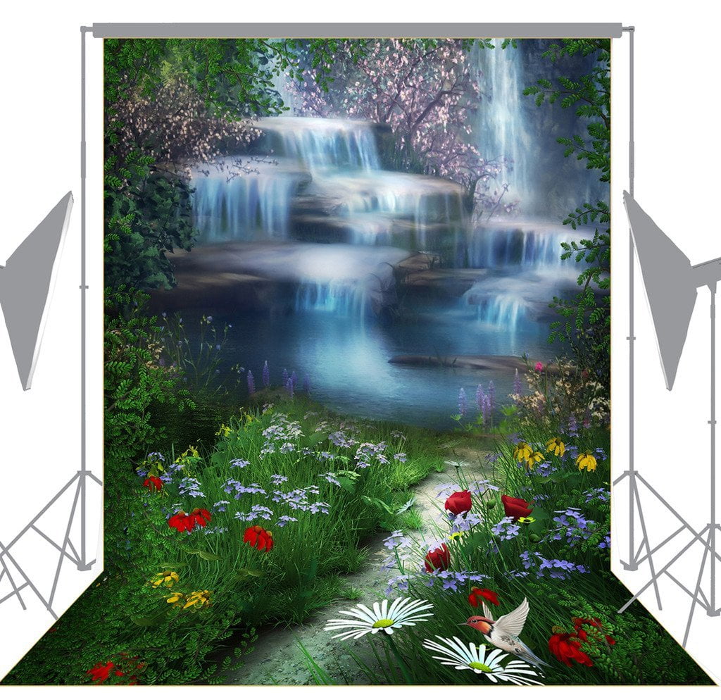 GreenDecor 5x7ft Mountain Stream Photography Background Backdrop ...